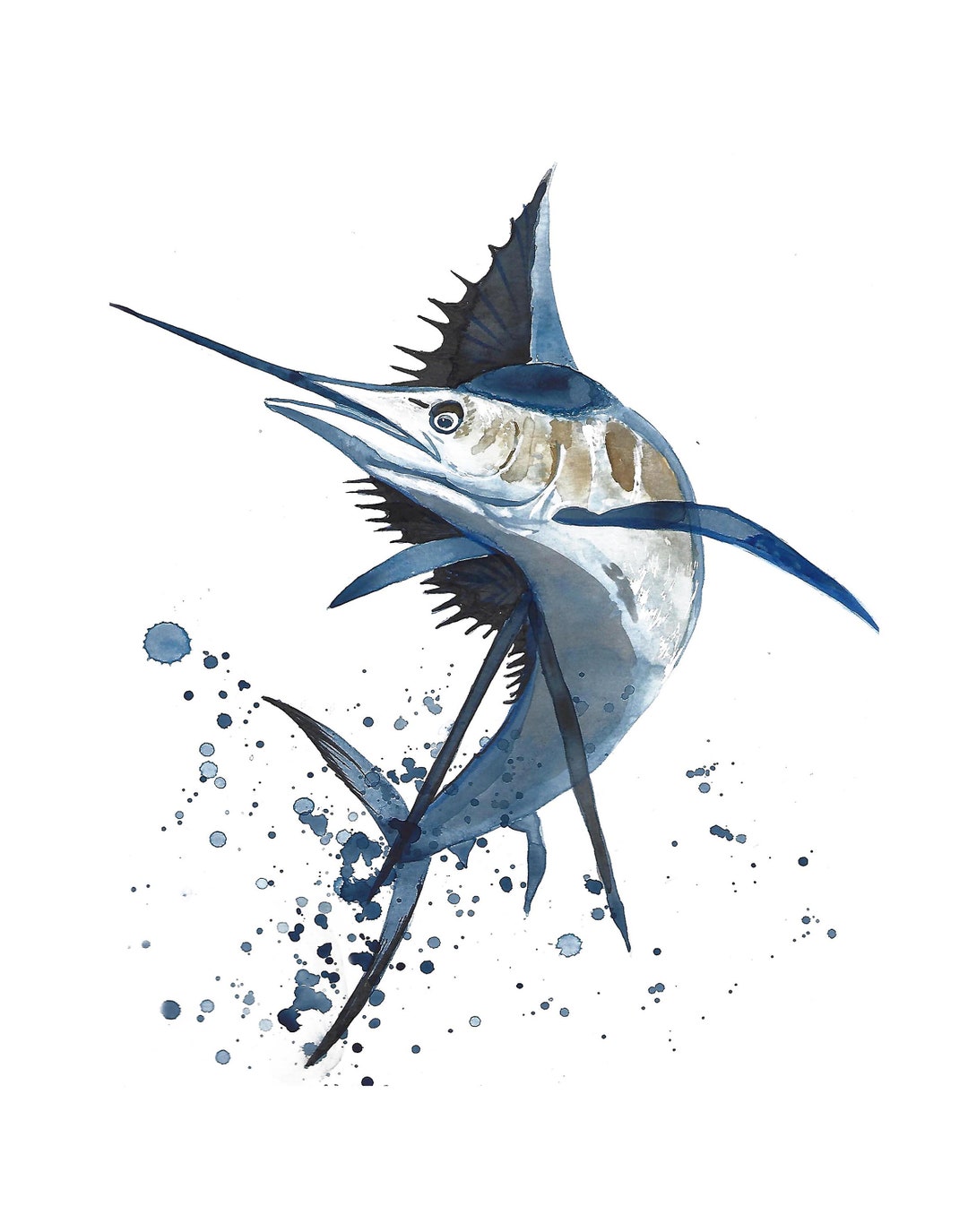 Sailfish Watercolor Billfish Art Print Swordfish Art Print - Etsy