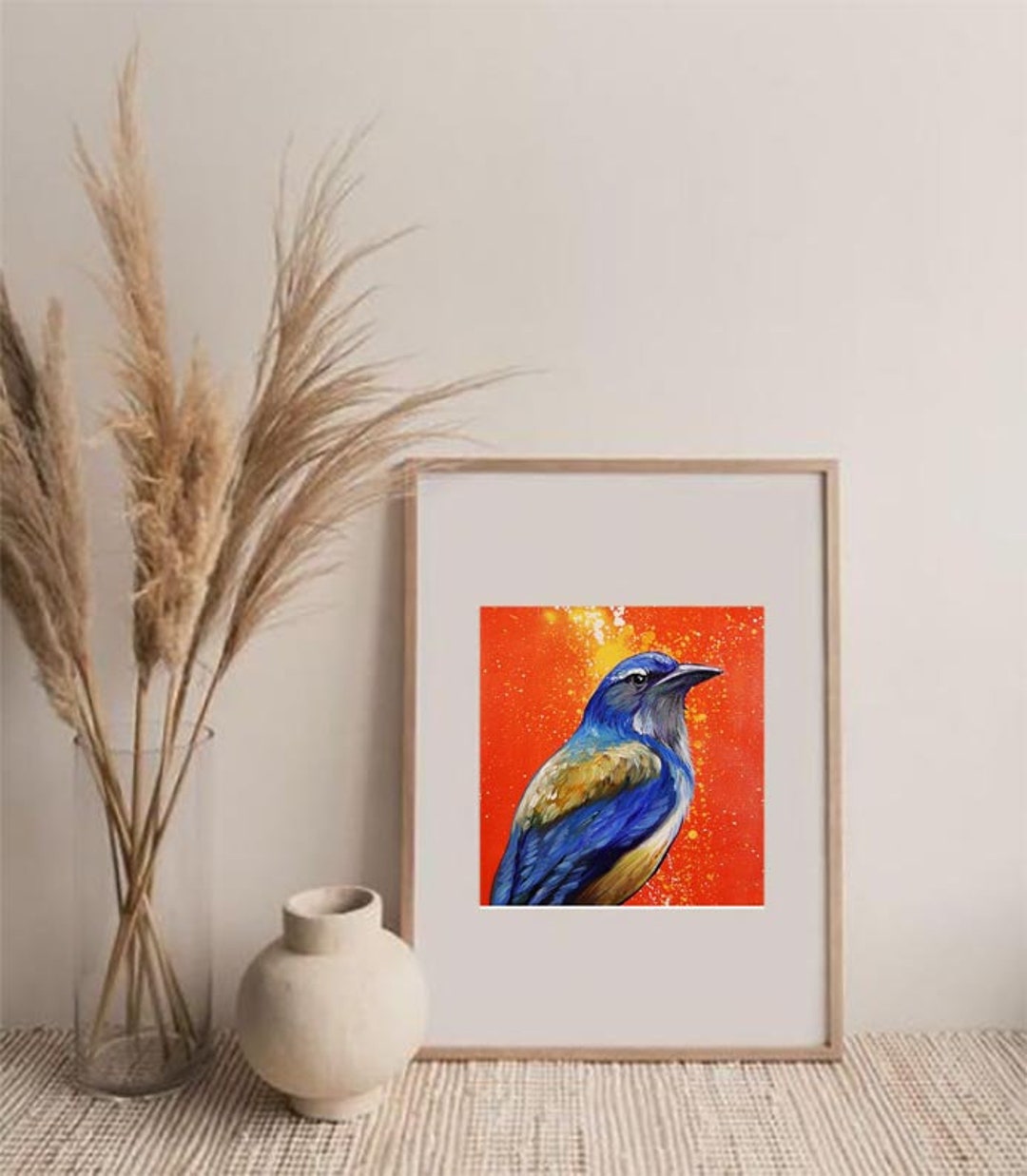 California Blue Jay Bird Art Print Acrylic Art Western Jay Bird Nature ...