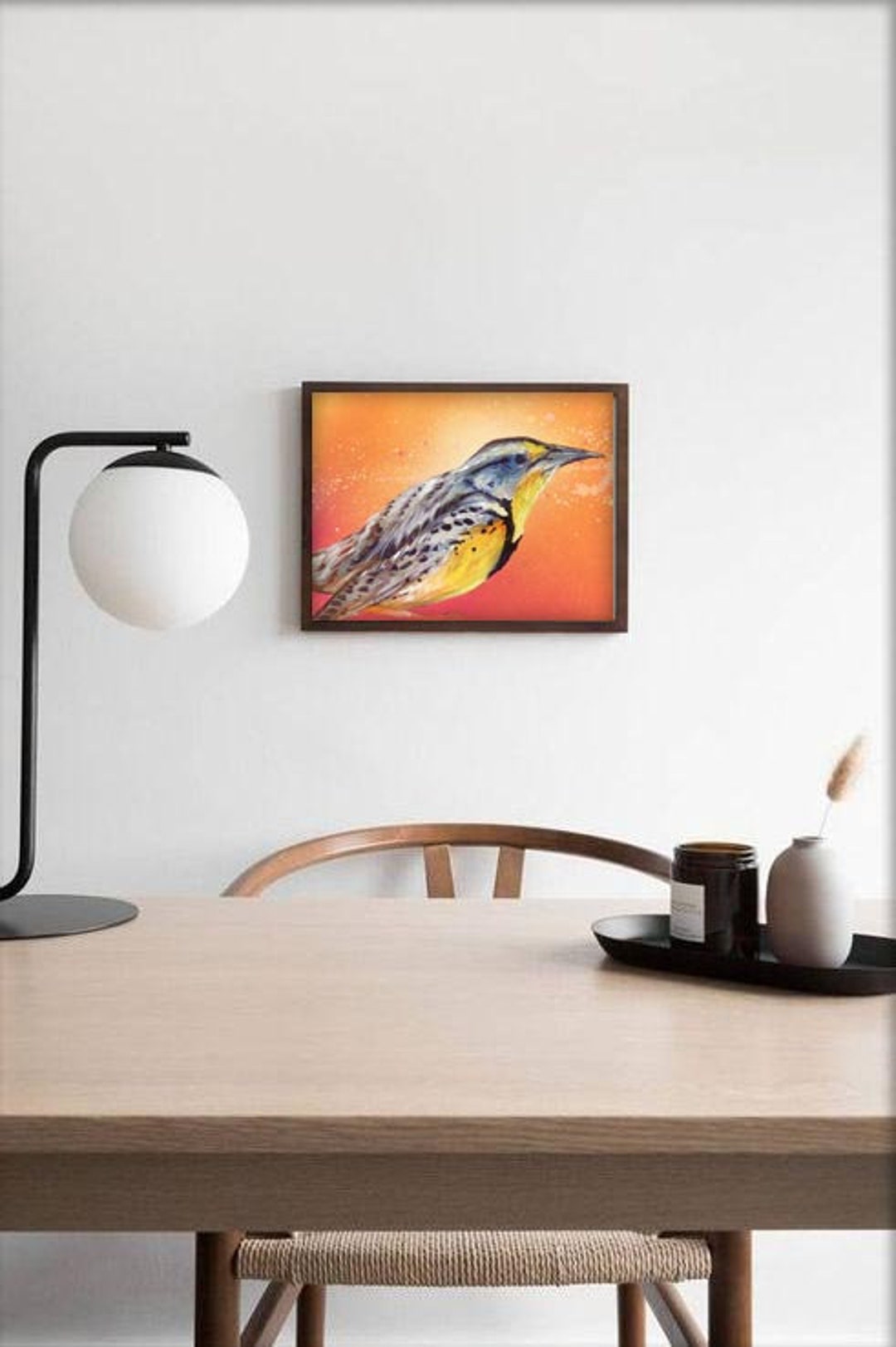 Yellow Finch Acrylic Bird Art Nature Art Wildlife Art Animal Art Yellow ...