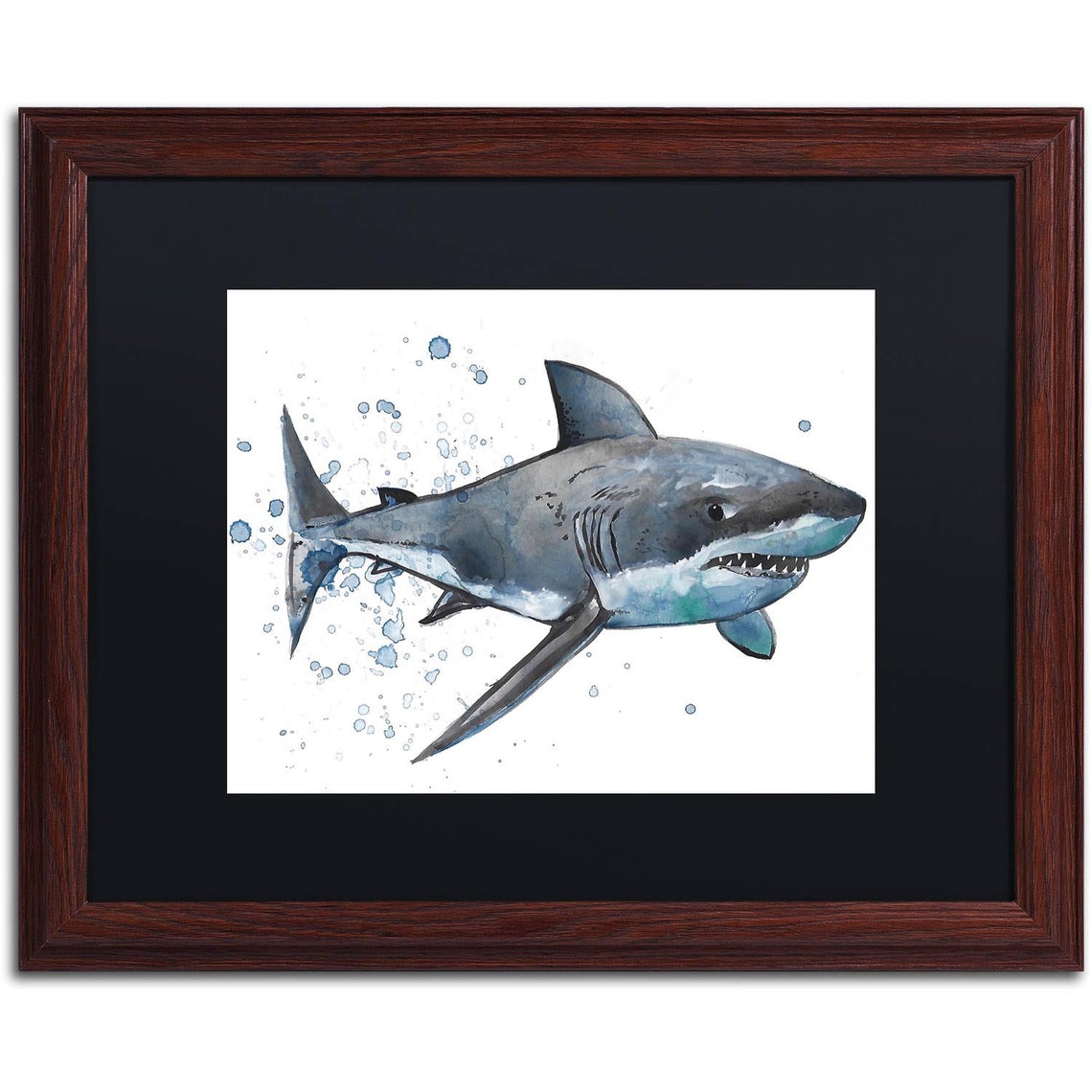 The Great White Shark Art Watercolor Shark Great White Acrylic Ink Ink ...