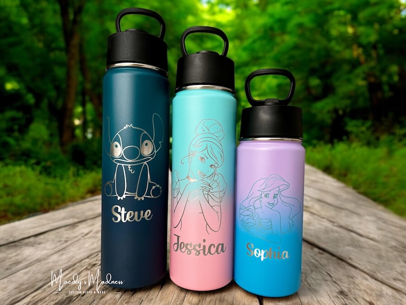 Personalized Princess Inspired Stainless Steel Water Bottle, Engraved ...