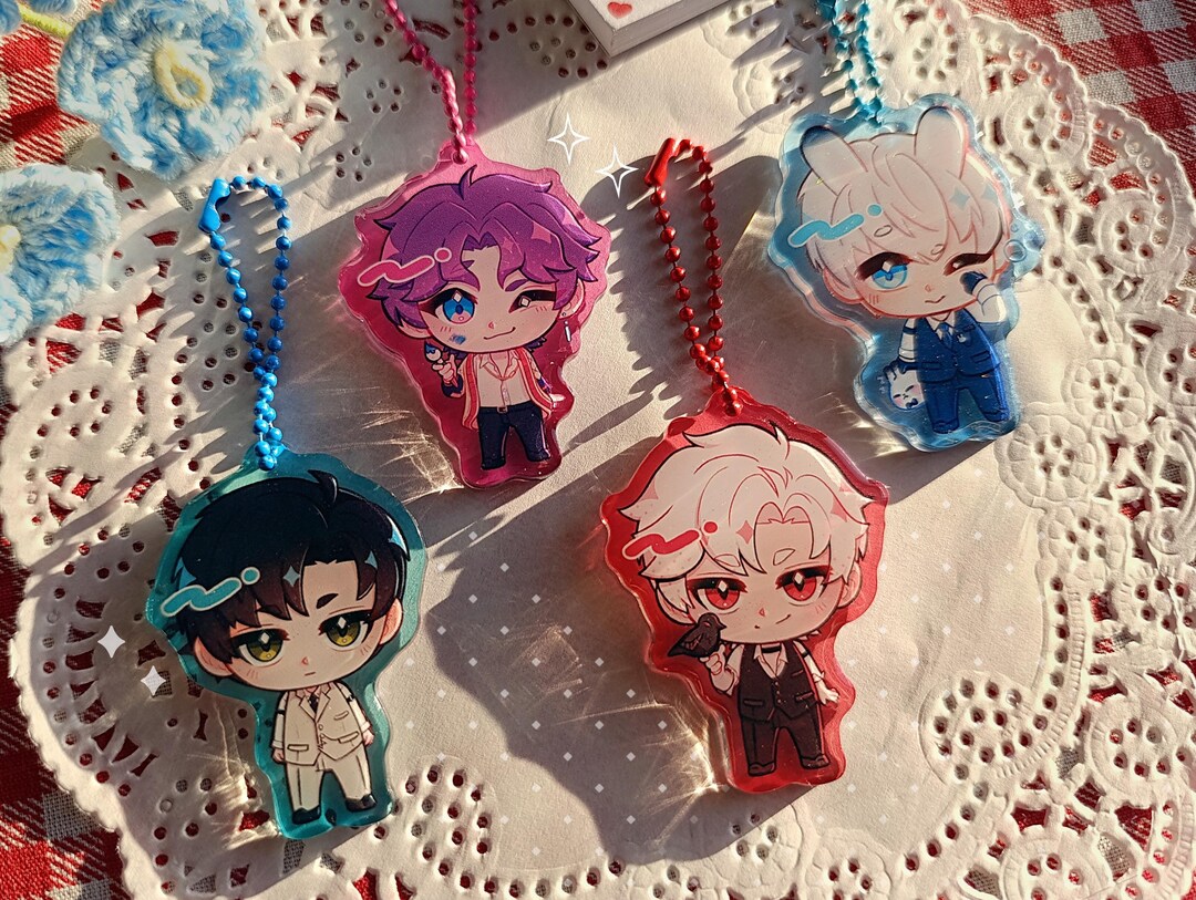 Love and Deepspace Acrylic Keychains | Chibi Caleb, Sylus, Xavier ...