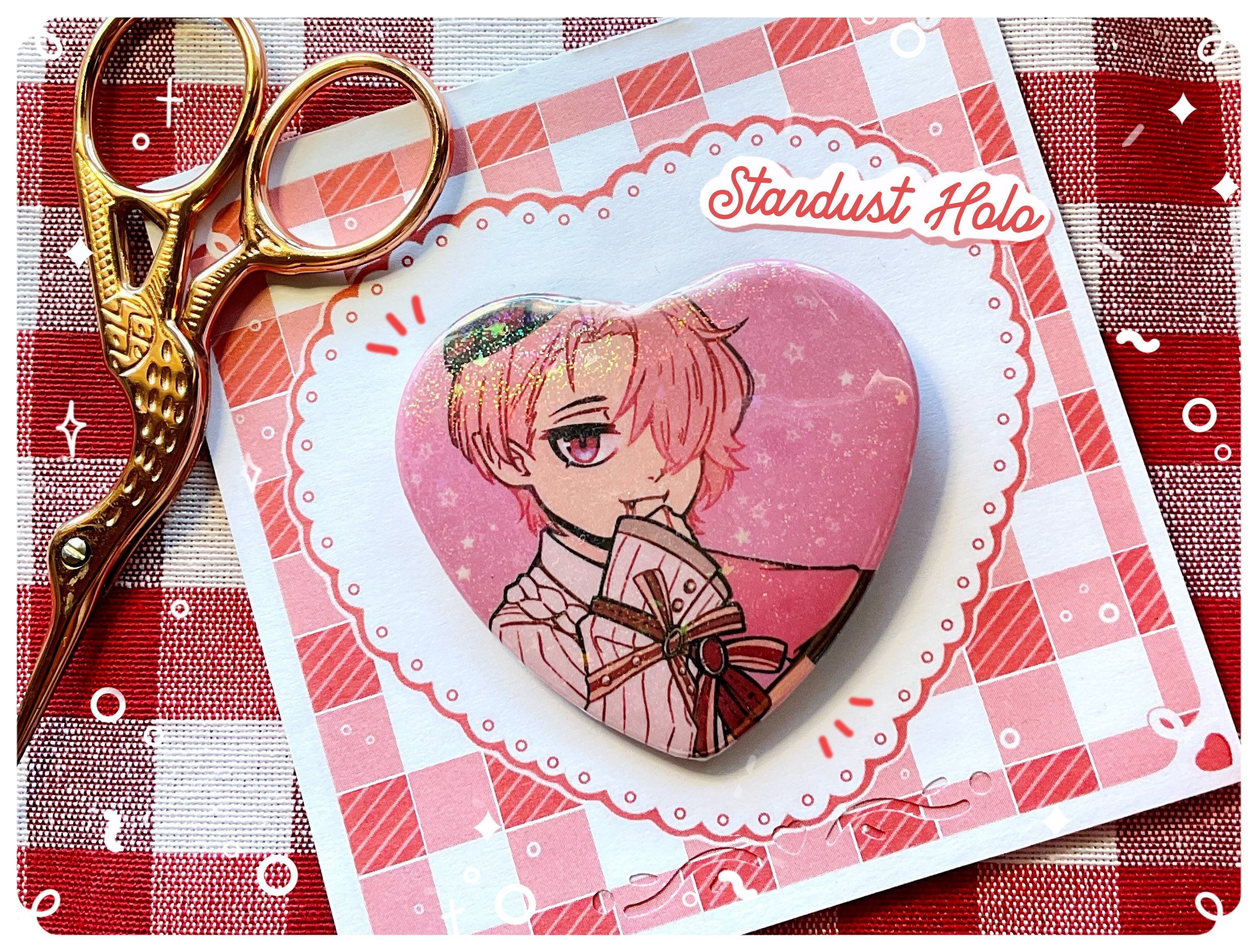 Custom Personalized Design Heart Shaped Pinback Button Pins/ - Etsy