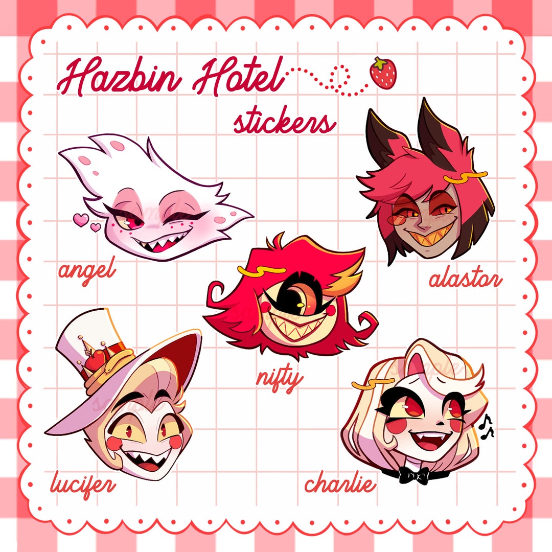 Hazbin Hotel Stickers Angel Dust, Alastor, Lucifer, Nifty and Charlie ...
