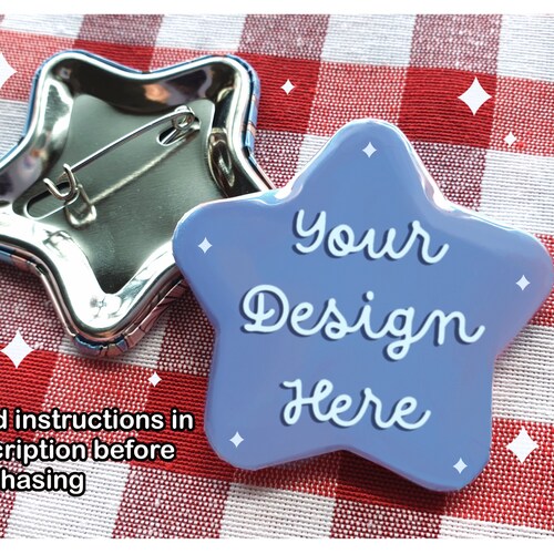 Custom Personalized Design Heart Shaped Pinback Button Pins Etsy