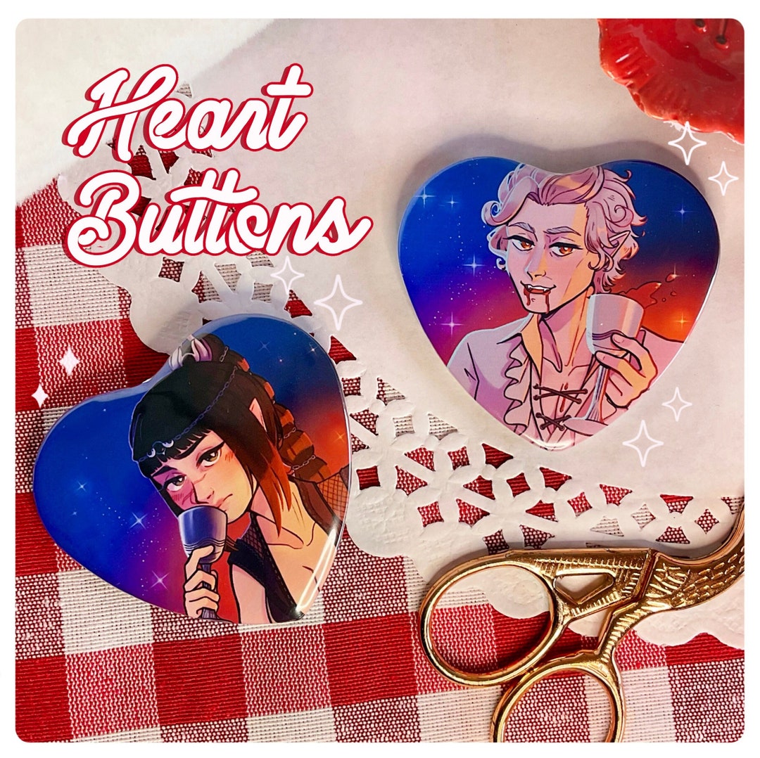 Baldurs Gate 3 Heart Button Pins Companions Pinback Buttons BG3 Badges ...