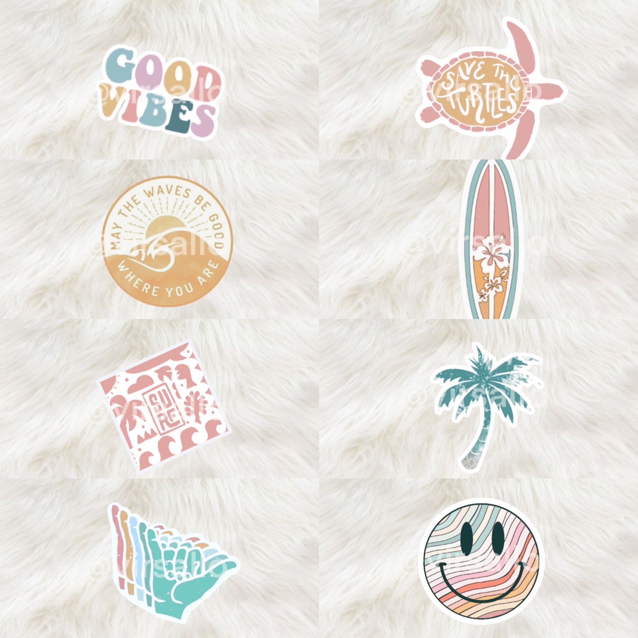 BEACH STICKER PACK - Waterproof Stickers - Beach Stickers - Aesthetic ...