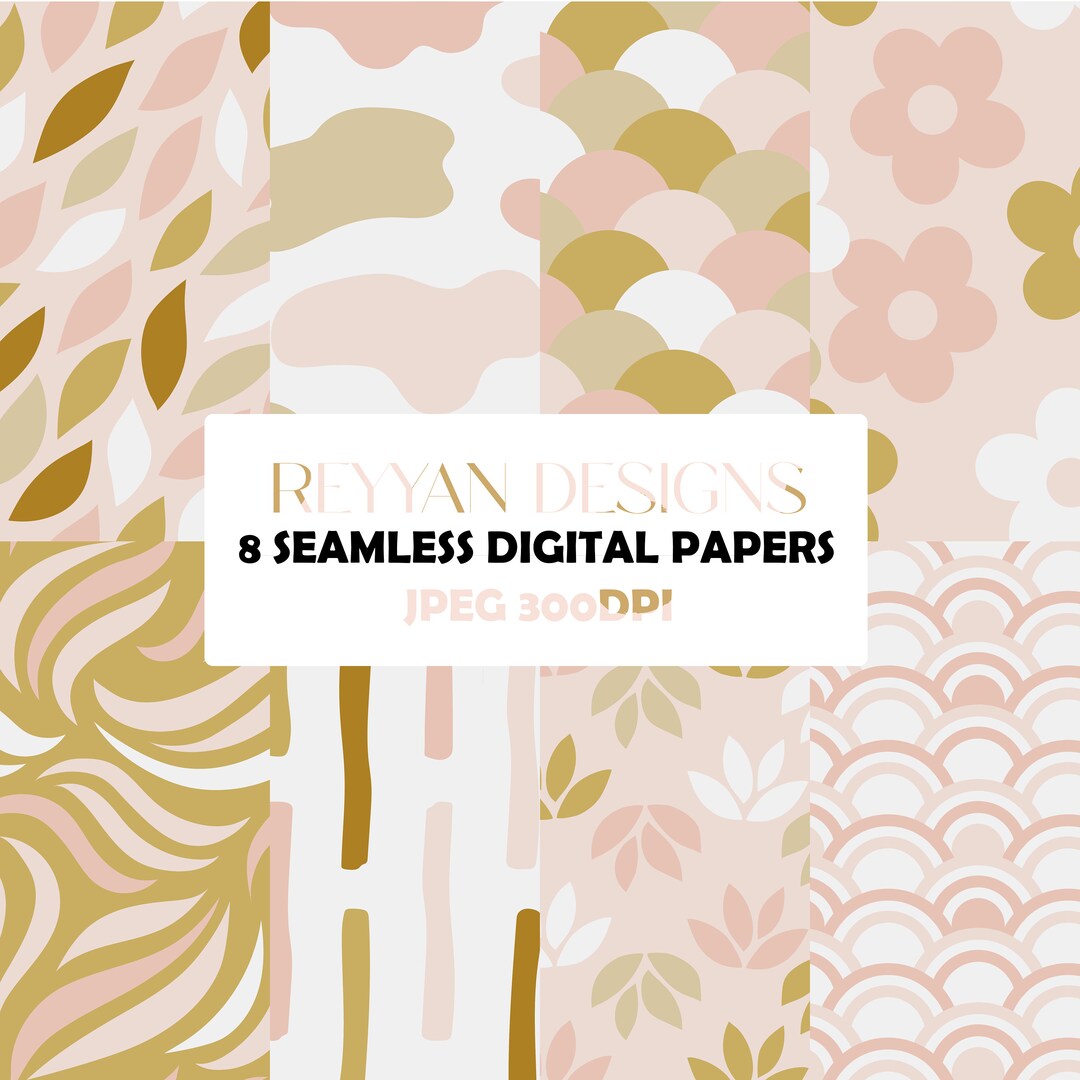 Seamless Boho Digital Paper, Boho Print, Groovy Print, Boho Digital ...