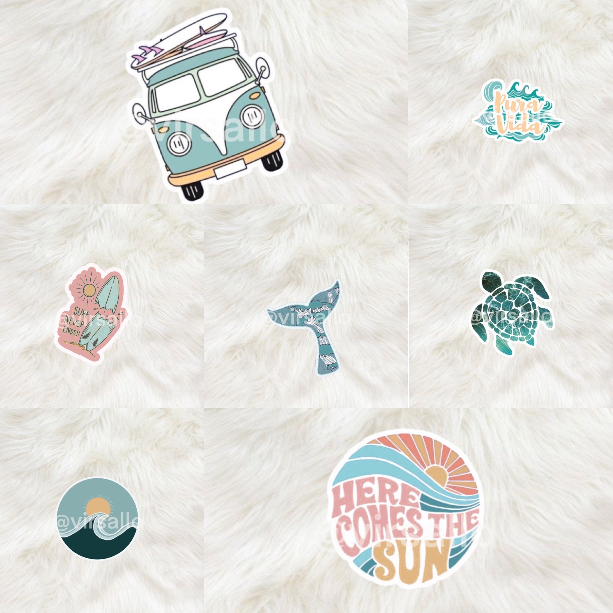 BEACH STICKER PACK - Waterproof Stickers - Beach Stickers - Aesthetic ...