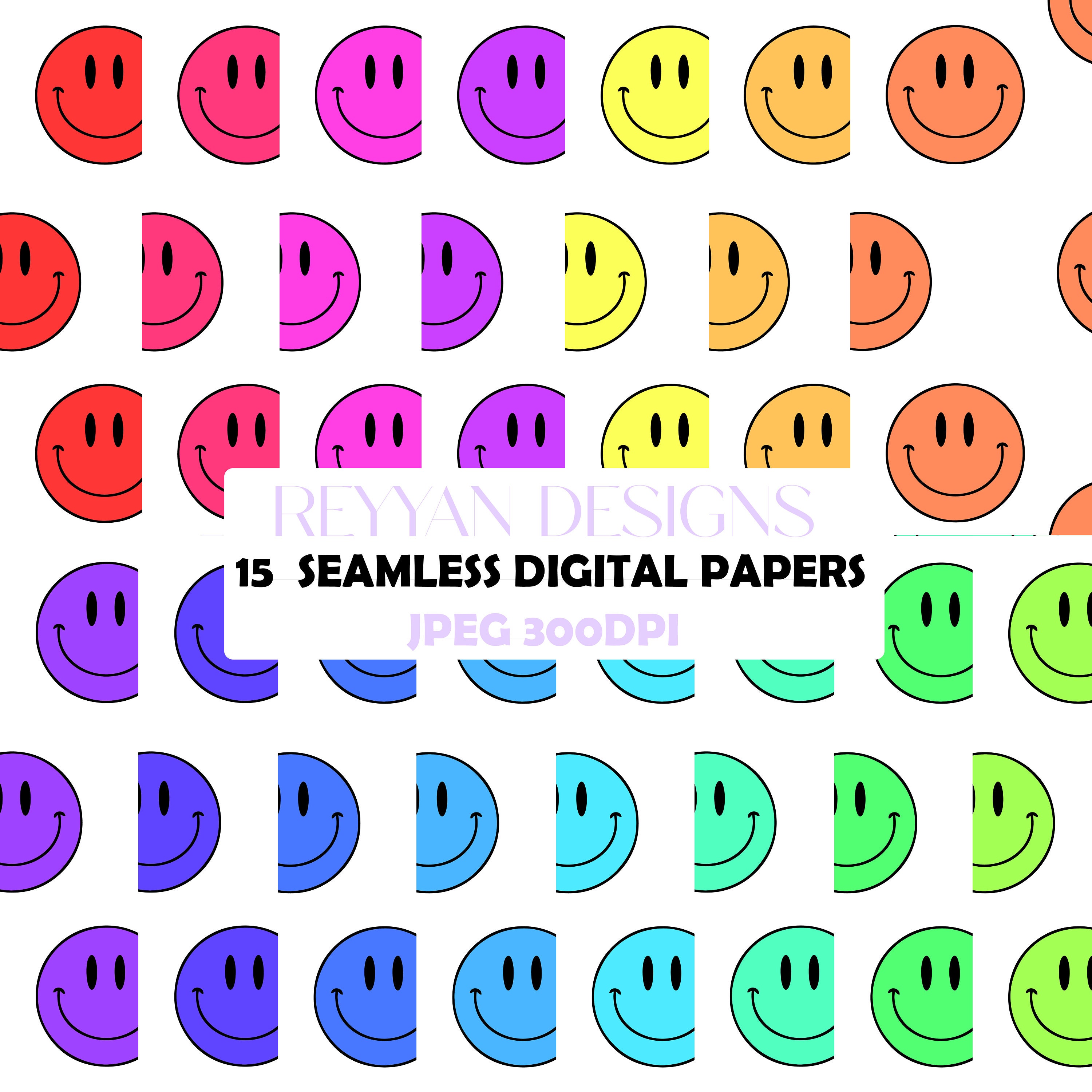 15 Groovy Retro Patterns, Retro Smiley Face Seamless Pattern, Smiley ...