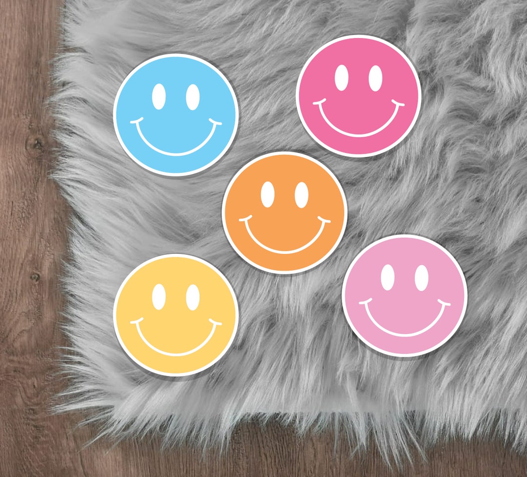Smiley Face Sticker Pack, Smiley Sticker, Positive Sticker, Trendy ...