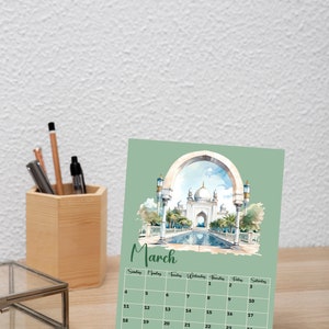 Desk Calendar 2024 With Wooden Stand Mini A6 Desk Calendar - Etsy