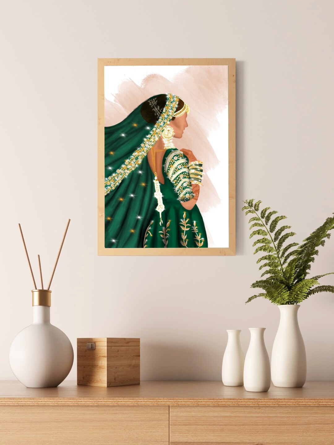 South Asian Art Brown Girl Art South Asian Wall Art Desi Girl Desi ...