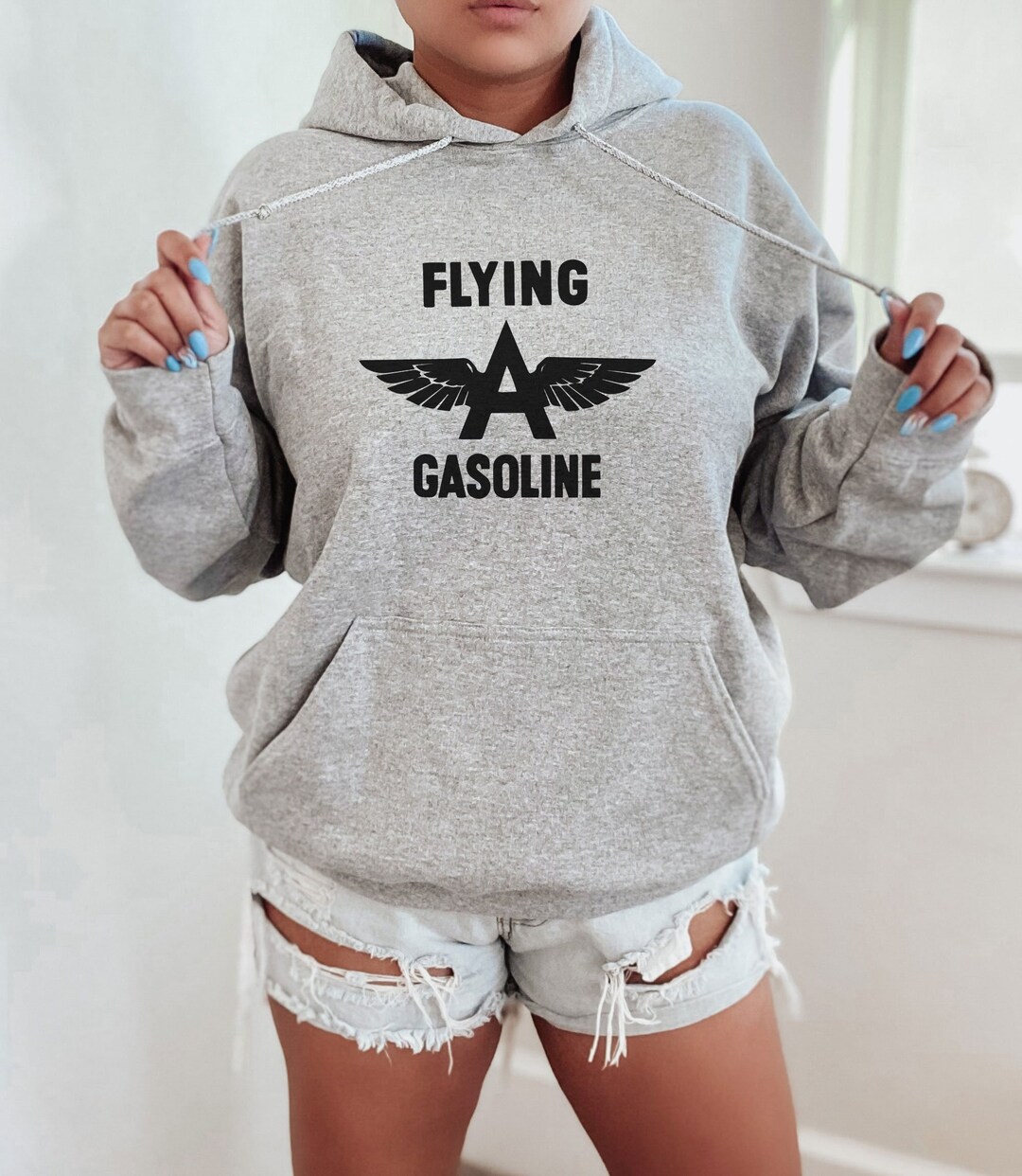 Flying Gasoline Hoodie,flying A Service Gas Pump Sign Oil Service ...