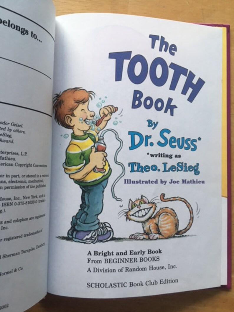 The Tooth Book by Dr. Seuss *writing as Theo. Lesieg, Illustrated by ...