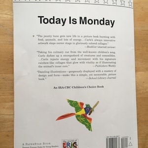 Today is Monday Pictures by Eric Carle - Etsy