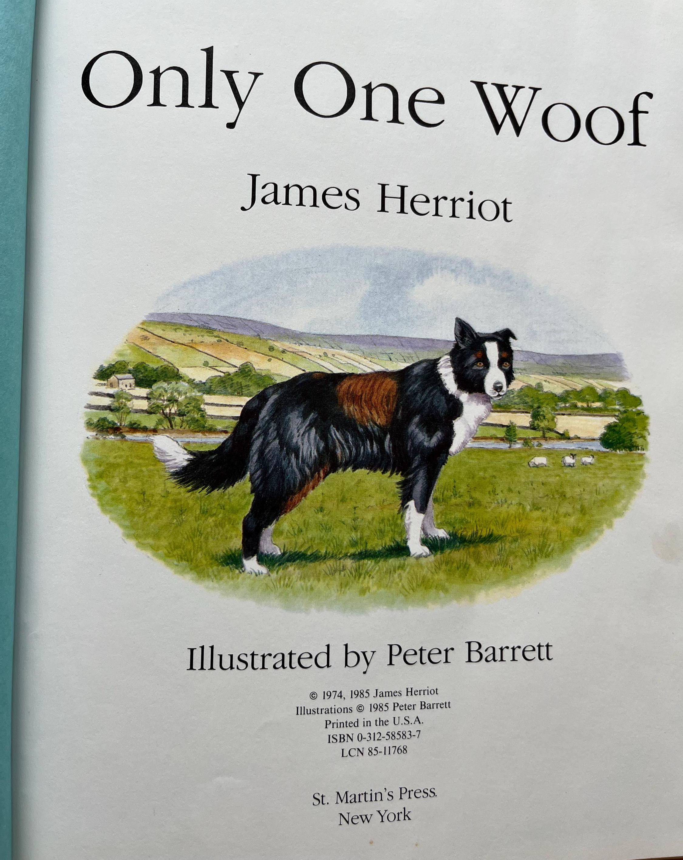 Only One Woof by James Herriot, Illustrated by Peter Barrett (hardcover ...