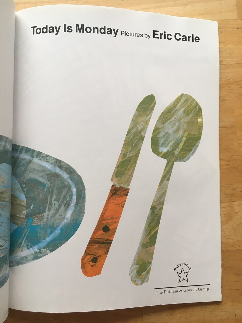 Today is Monday Pictures by Eric Carle - Etsy