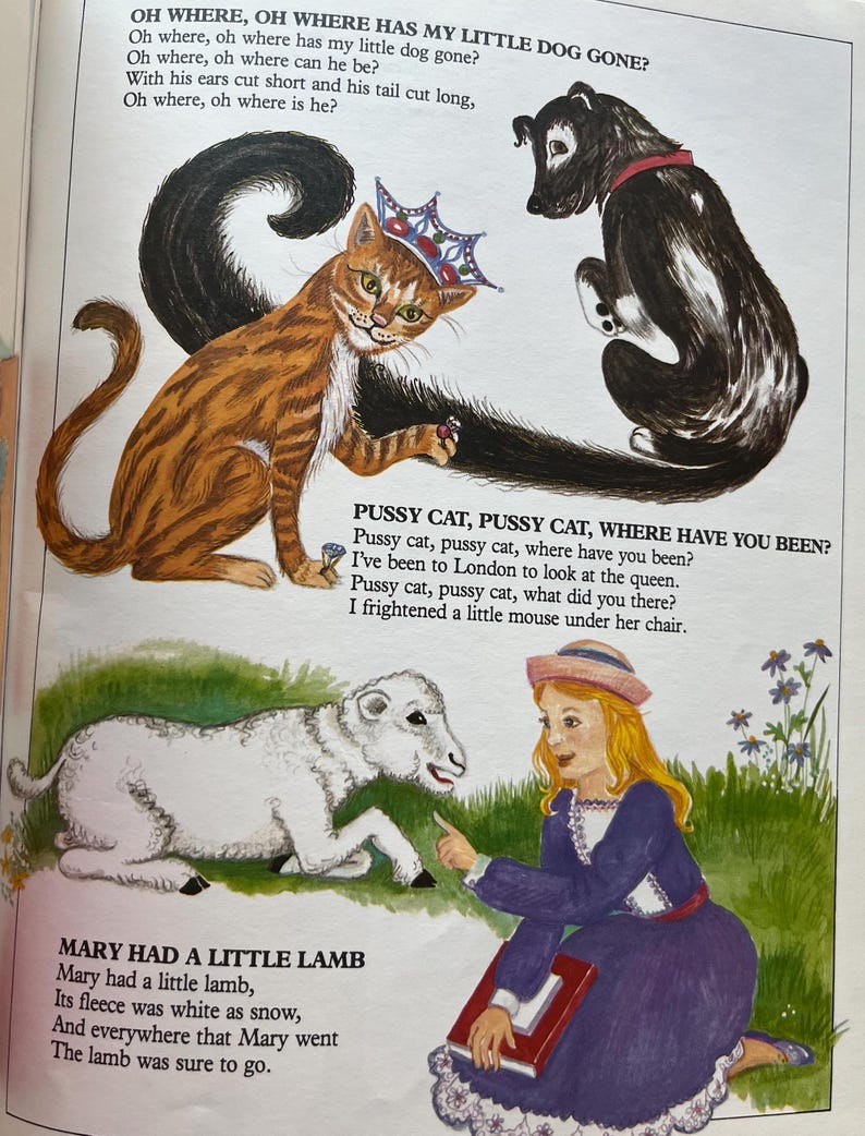 Nursery Rhymes - Illustrated by Karen Rissing (hardcover) - Etsy
