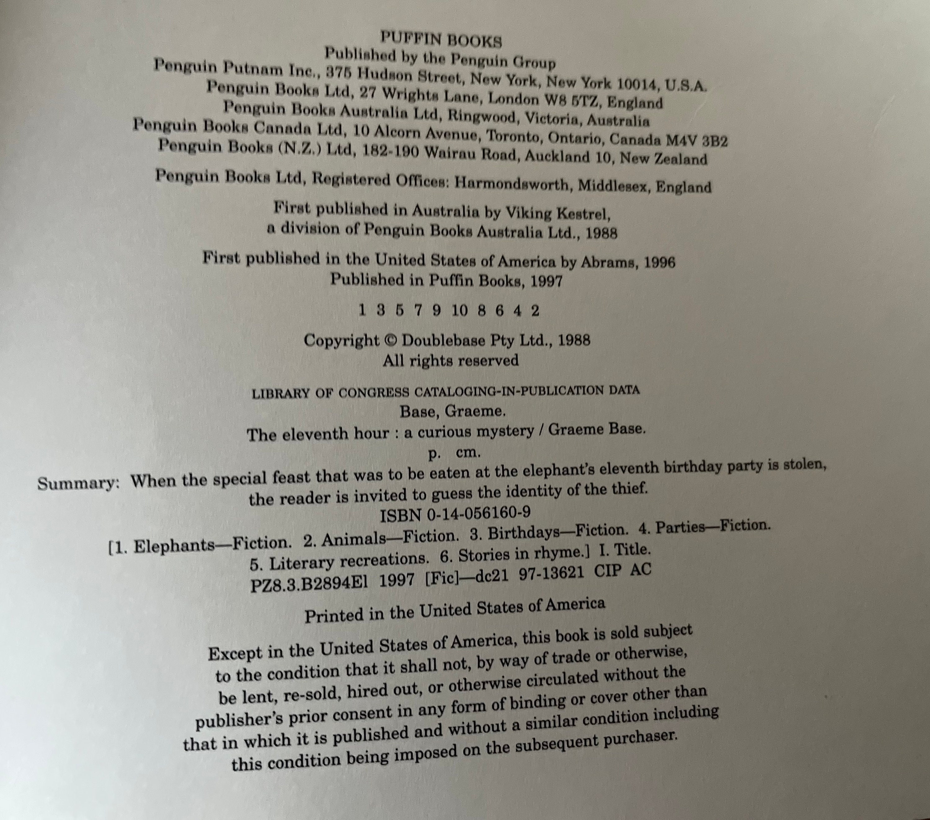 The Eleventh Hour by Graeme Base - Etsy