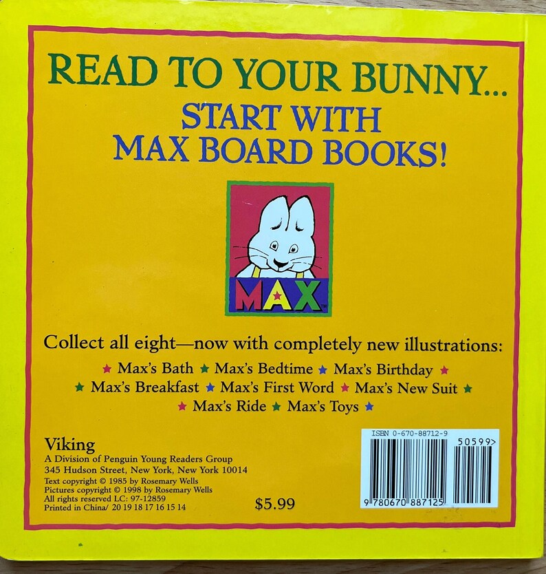 Max's Breakfast by Rosemary Wells (board Book) - Etsy