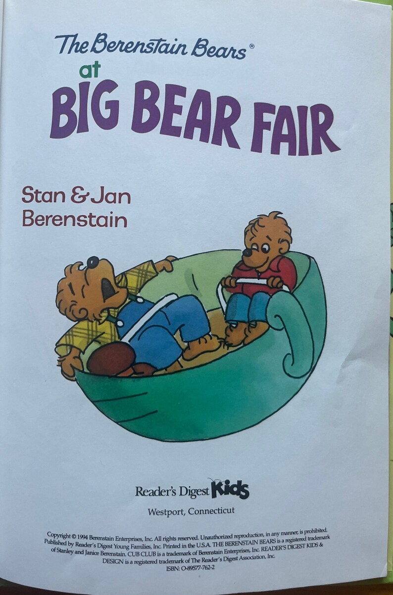 The Berenstain Bears at Big Bear Fair by Stan & Jan Berenstain ...