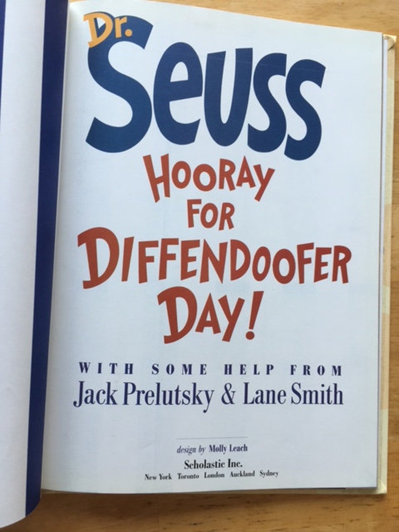 Dr. Seuss Hooray for Diffendoofer Day! (scholastic, Hardcover). - Etsy