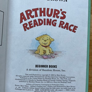 Arthur's Reading Race by Marc Brown (hardcover) - Etsy