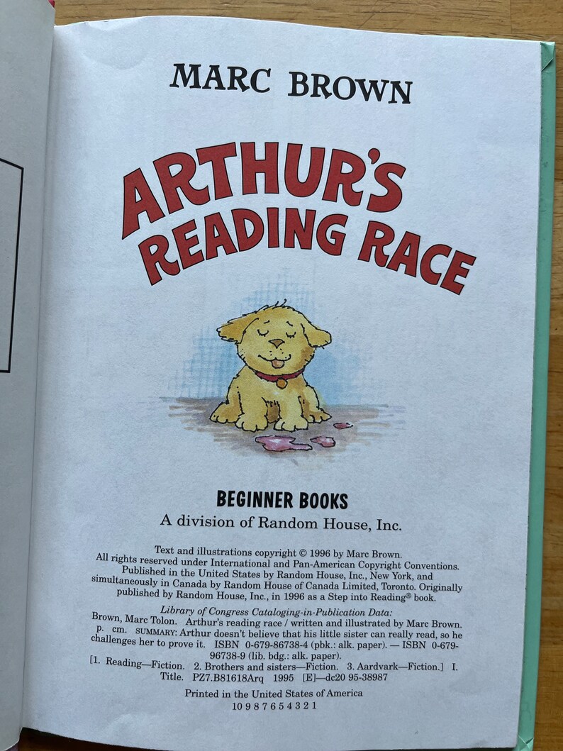 Arthur's Reading Race by Marc Brown (hardcover) - Etsy