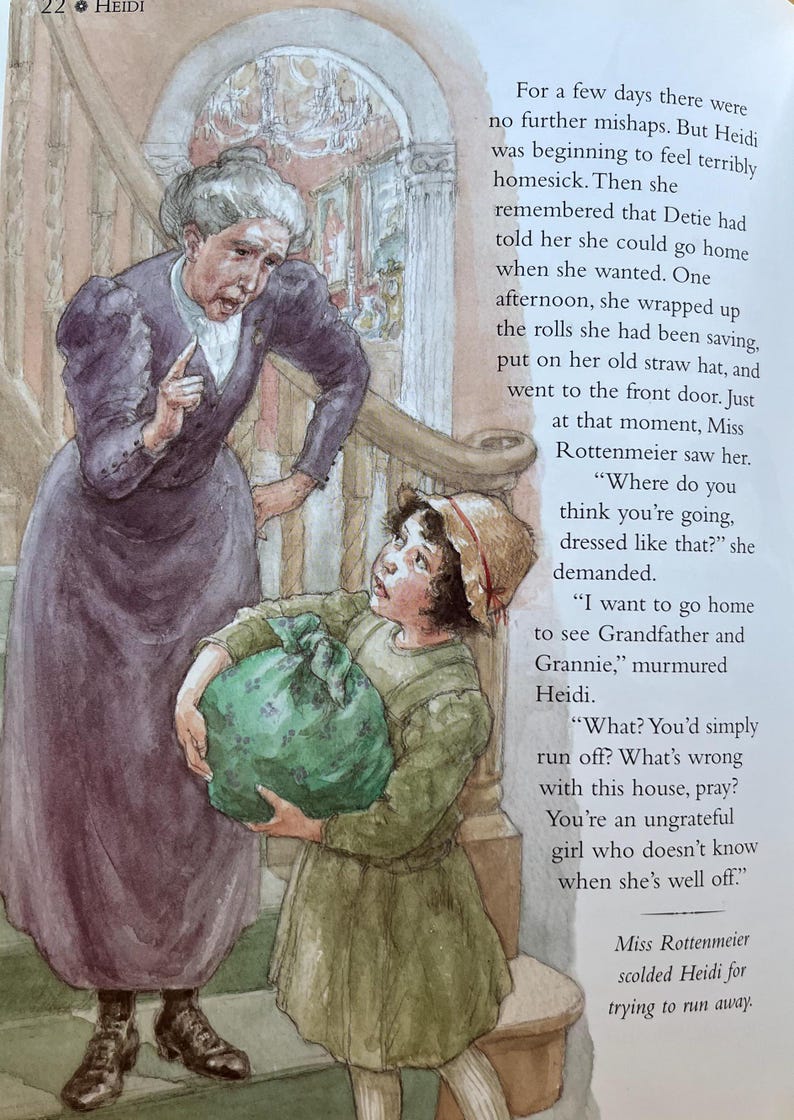 Heidi by Johanna Spyri, Retold by Sally Grindley, Illustrated by Pamela ...