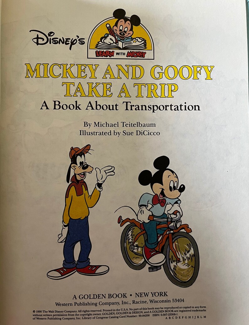 Disney's Mickey and Goofy Take A Trip (hardcover) - Etsy