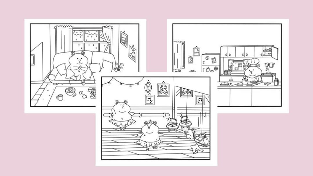Hamster Hobbies Coloring Pages (3) - Digital Download - Etsy
