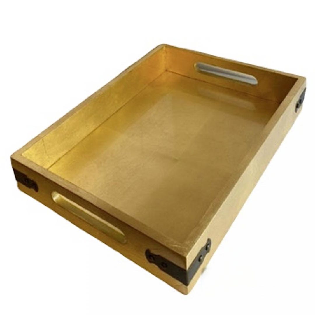 Gold Serving Tray With Handles, Gold Tray, Gold Foil Serving Tray, Bar ...