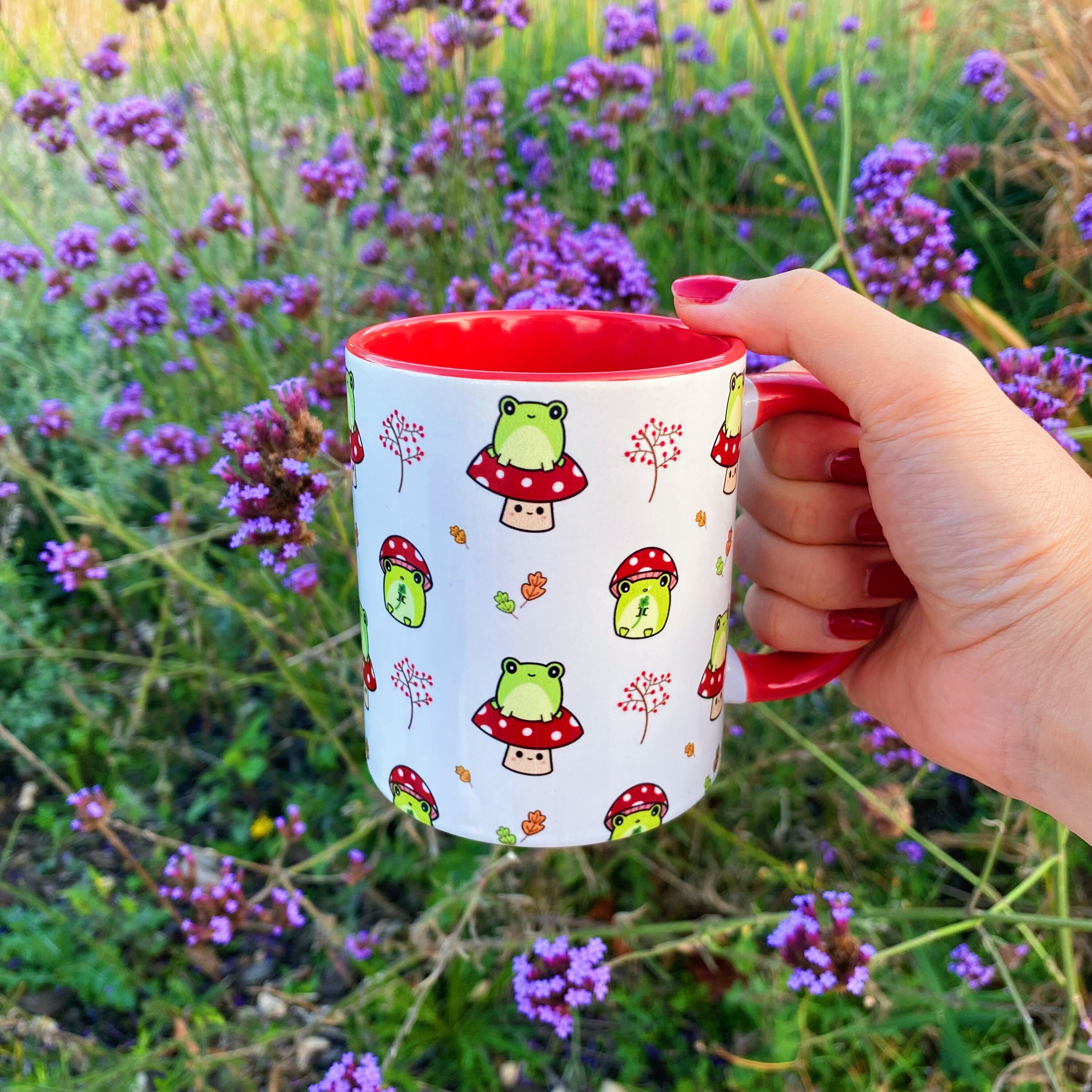 Cute Frog Mug Kawaii Frog Woodland Mushroom Mug Gift Birthday - Etsy UK