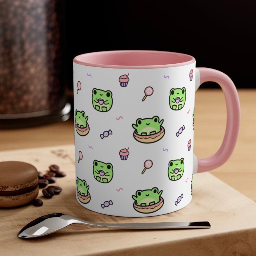 Frog Doughnut Donut Frog Macaron Sprinkles Cute Frog Mug Frog - Etsy