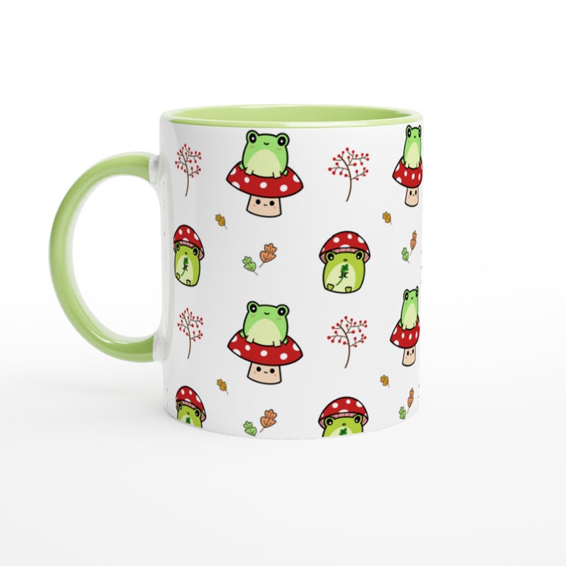 Cute frog mug kawaii frog woodland mushroom mug gift birthday | Etsy