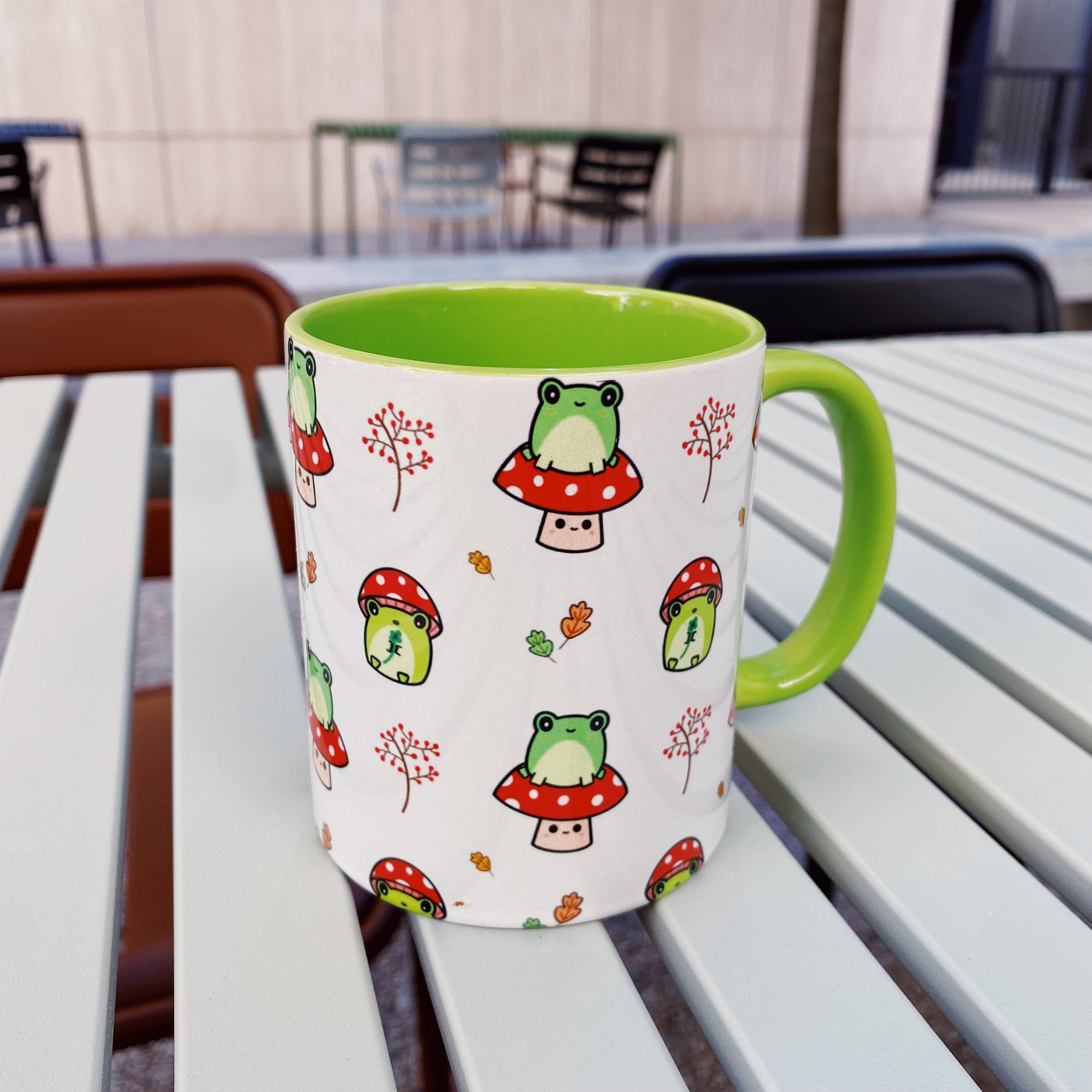 Cute Frog Mug Kawaii Frog Woodland Mushroom Mug Gift Birthday - Etsy UK