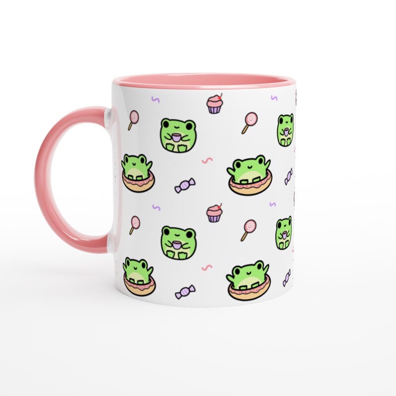 Frog Doughnut Donut Frog Macaron Sprinkles Cute Frog Mug Frog - Etsy