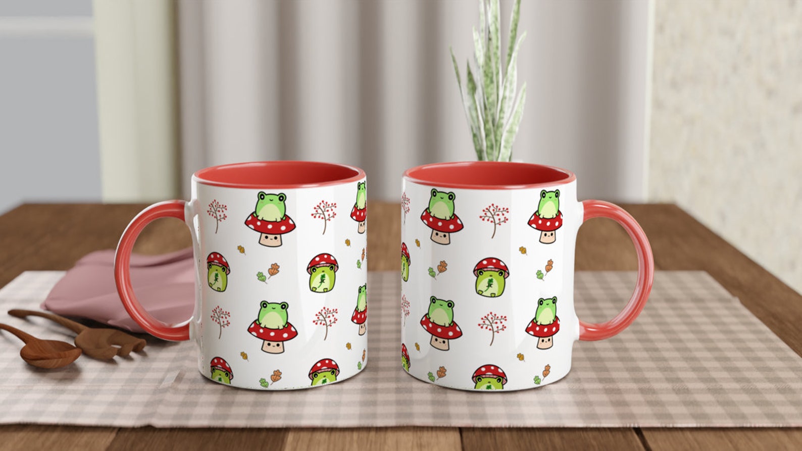 Cute frog mug kawaii frog woodland mushroom mug gift birthday | Etsy