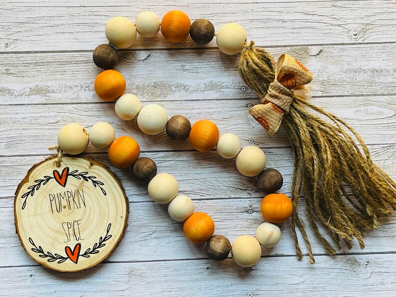 Pumpkin Spice Beaded Garland Fall Garland Autumn Decor - Etsy