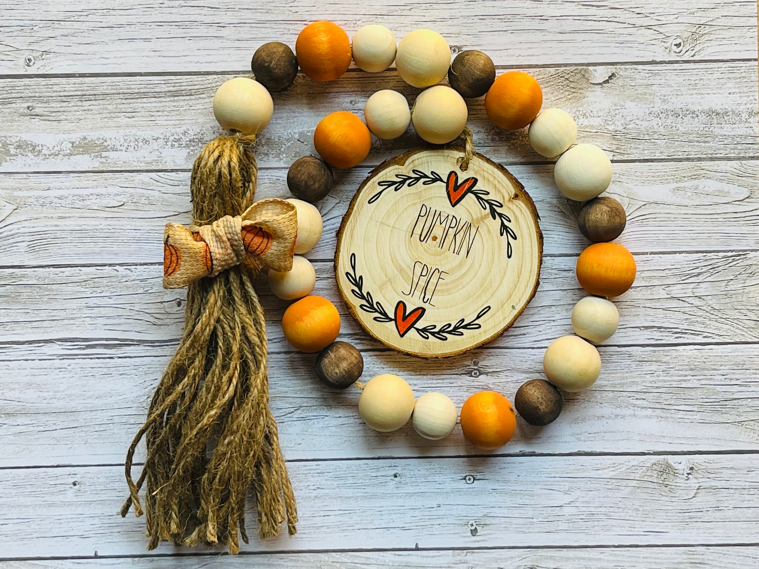 Pumpkin Spice Beaded Garland Fall Garland Autumn Decor - Etsy