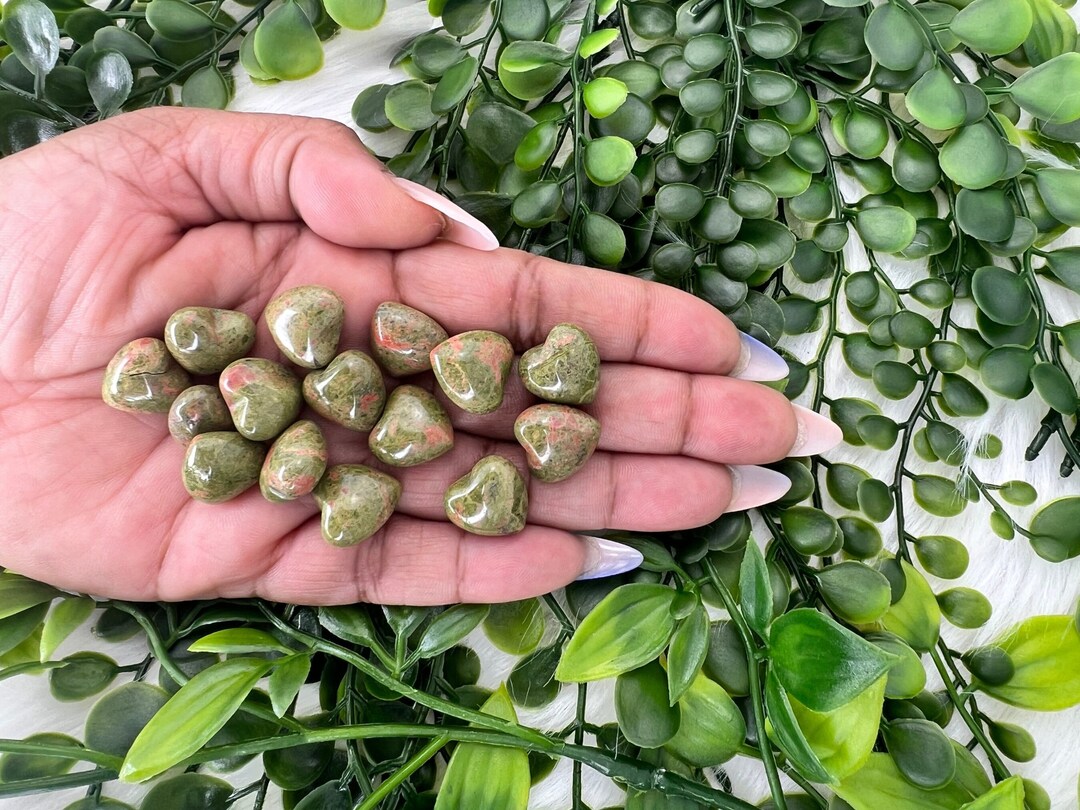 Unakite Heart Mini Unakite Heart Carving 13mm Natural Unakite Heart 0.5 ...