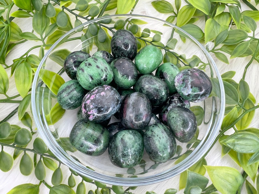 Ruby Zoisite Tumble Stone - Tumbled Ruby Zoisite Crystal - High Quality Ruby Zoisite Tumbled ...