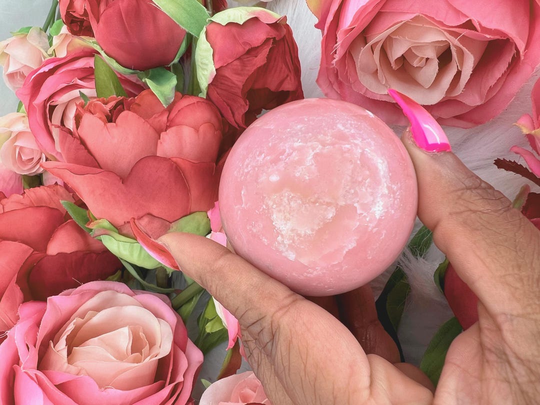 Pink Opal Sphere - 2.2" Pink Opal Crystal Ball - Pretty Pink Opal ...