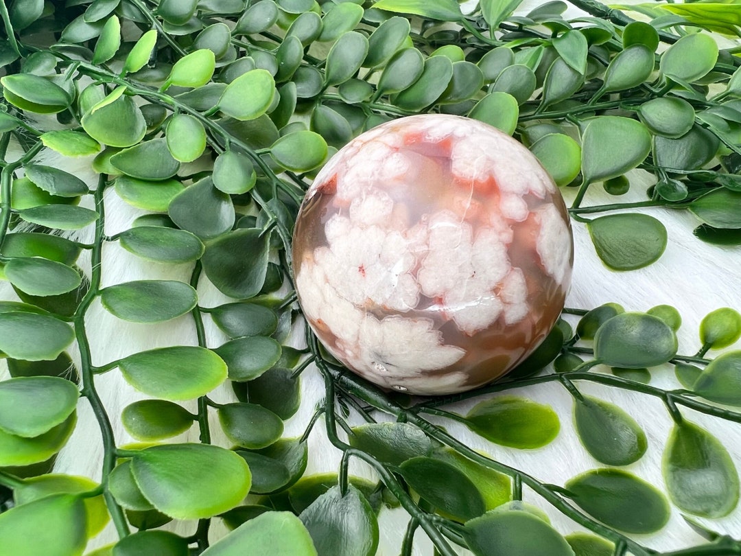Carnelian Flower Agate Sphere - Flower Agate in Carnelian Crystal Ball ...