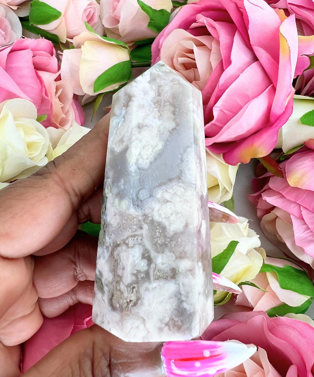 Flower Agate Tower - Flower Agate Generator - 3.2" High Quality Flower ...