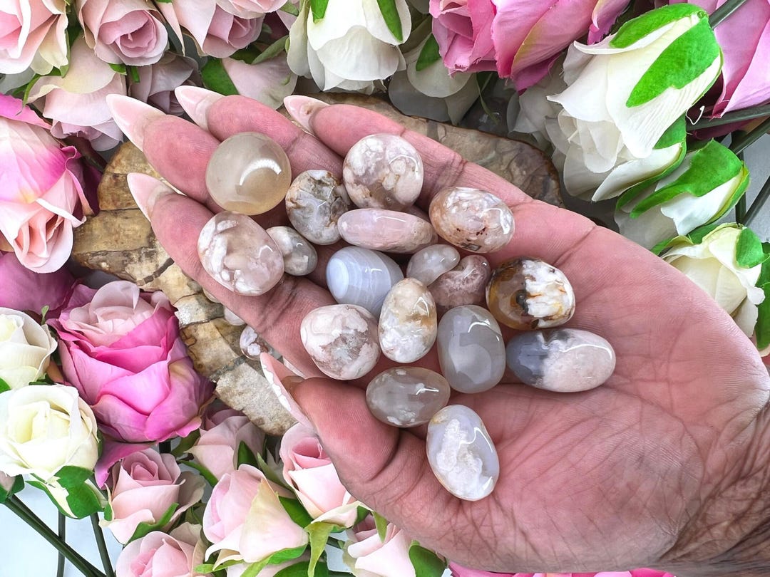 Flower Agate Tumble Stone - Tumbled Flower Agate - Flower Agate Tumbled ...