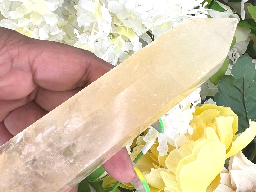 Honey Calcite Tower - 5.1" Natural Honey Calcite Generator - 7.6 Oz ...