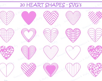 Love Heart Outline Digital Download - Ai-eps-png-svg - Etsy