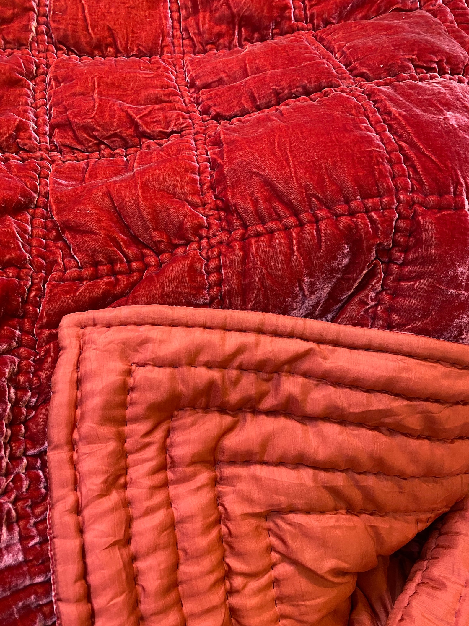 Luxury Silk Velvet Quilted Coverlet, Lightweight Comforter, Soft ...